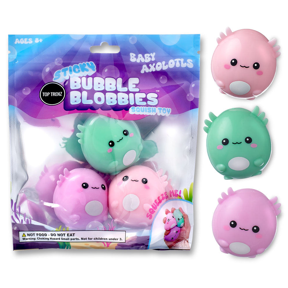 Sticky Bubble Blobbies Baby Axolotls – Toyology Toys